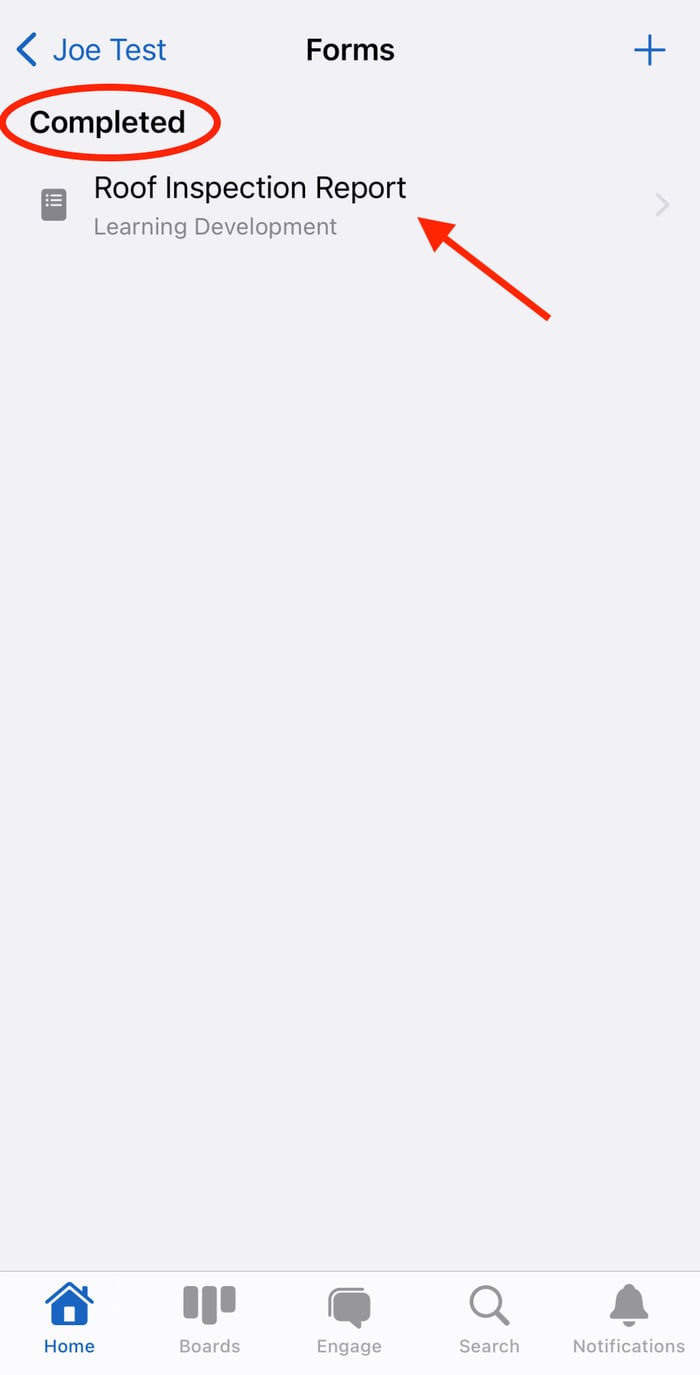 How Do I View a Completed Form on the Mobile App?