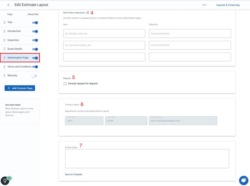 How to Create or Edit Estimate Layouts (New Sales Experience)