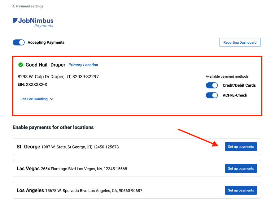 How Do I Set Up Multiple Locations With JobNimbus Payments?