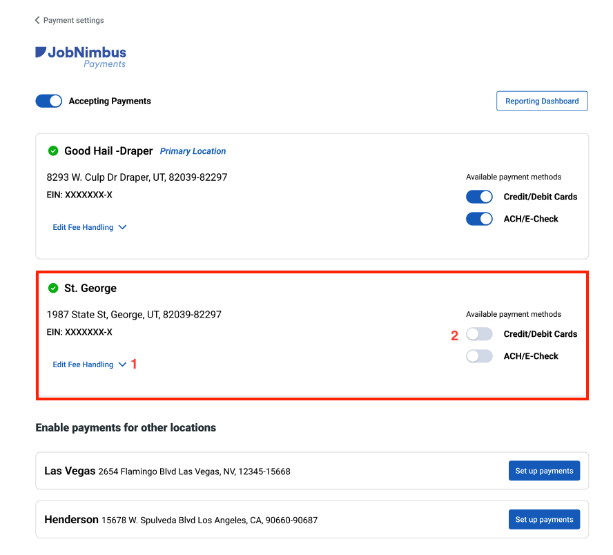 How Do I Set Up Multiple Locations With JobNimbus Payments?