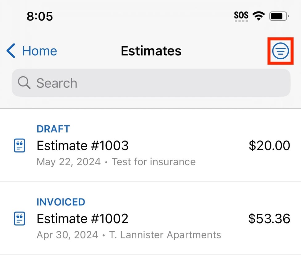 How Do I View an Estimate on the Mobile App?