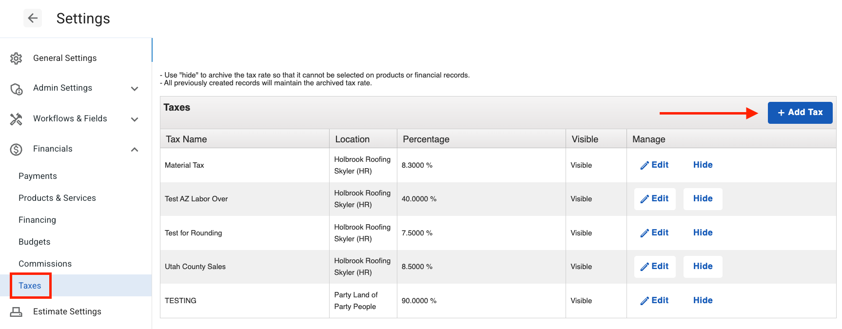 How Can I Add Tax information?