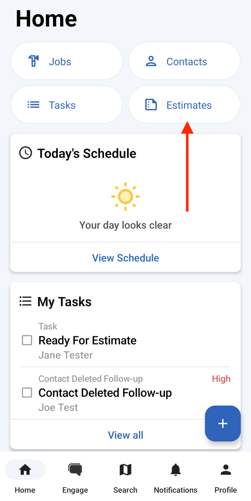 How Do I View an Estimate on the Mobile App?