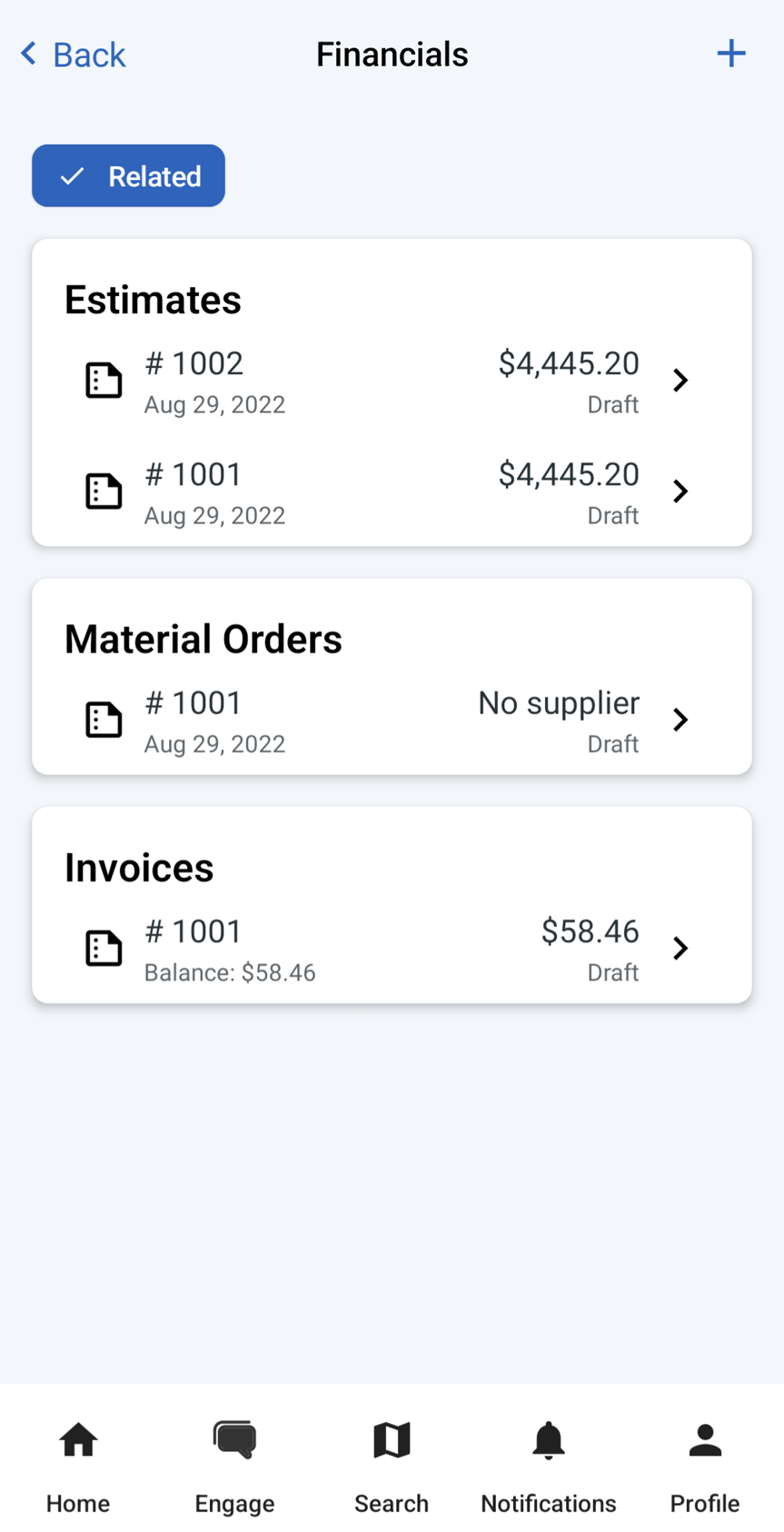 How Do I View an Estimate on the Mobile App?