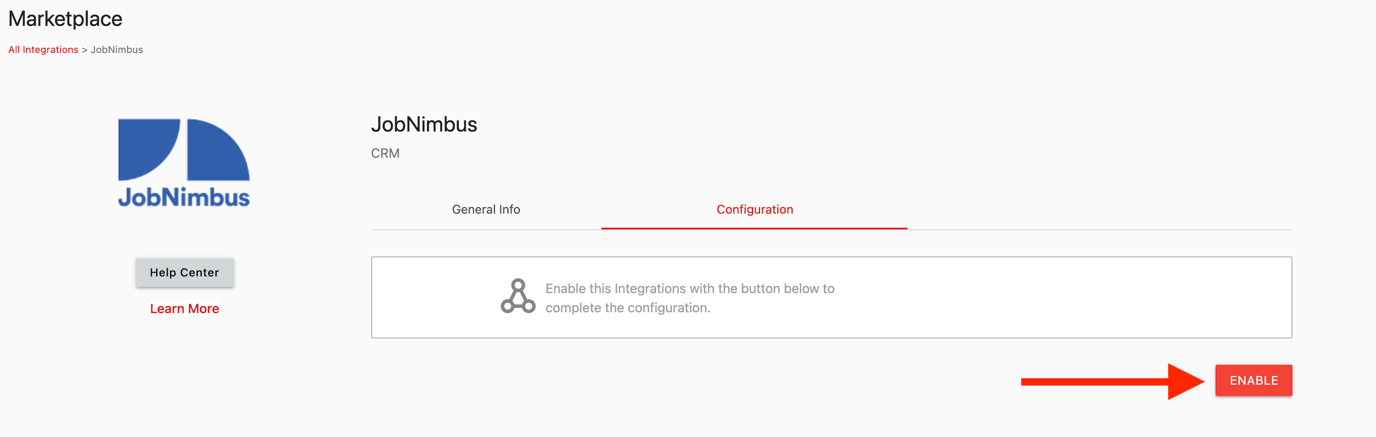 How do I Enable the JobNimbus Integration with SalesRabbit?