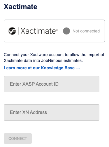 How do I enable the JobNimbus integration with Xactimate / XactAnalysis?