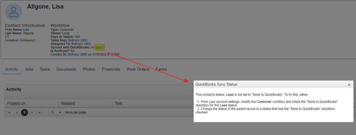 How can I troubleshoot the QuickBooks sync?