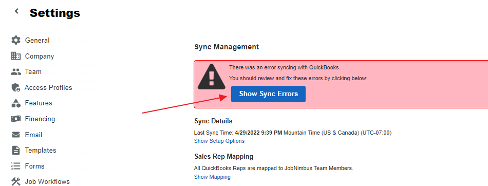 How can I troubleshoot the QuickBooks sync?
