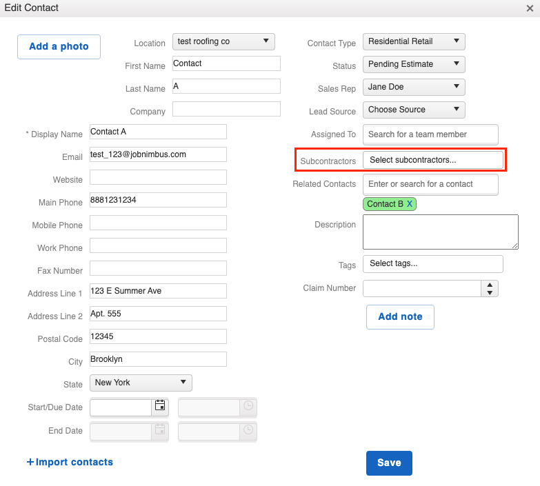 How Do I Add a Subcontractor?