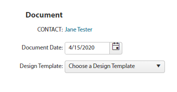 How Do I Create a Document Under a Contact Using a Document Template?