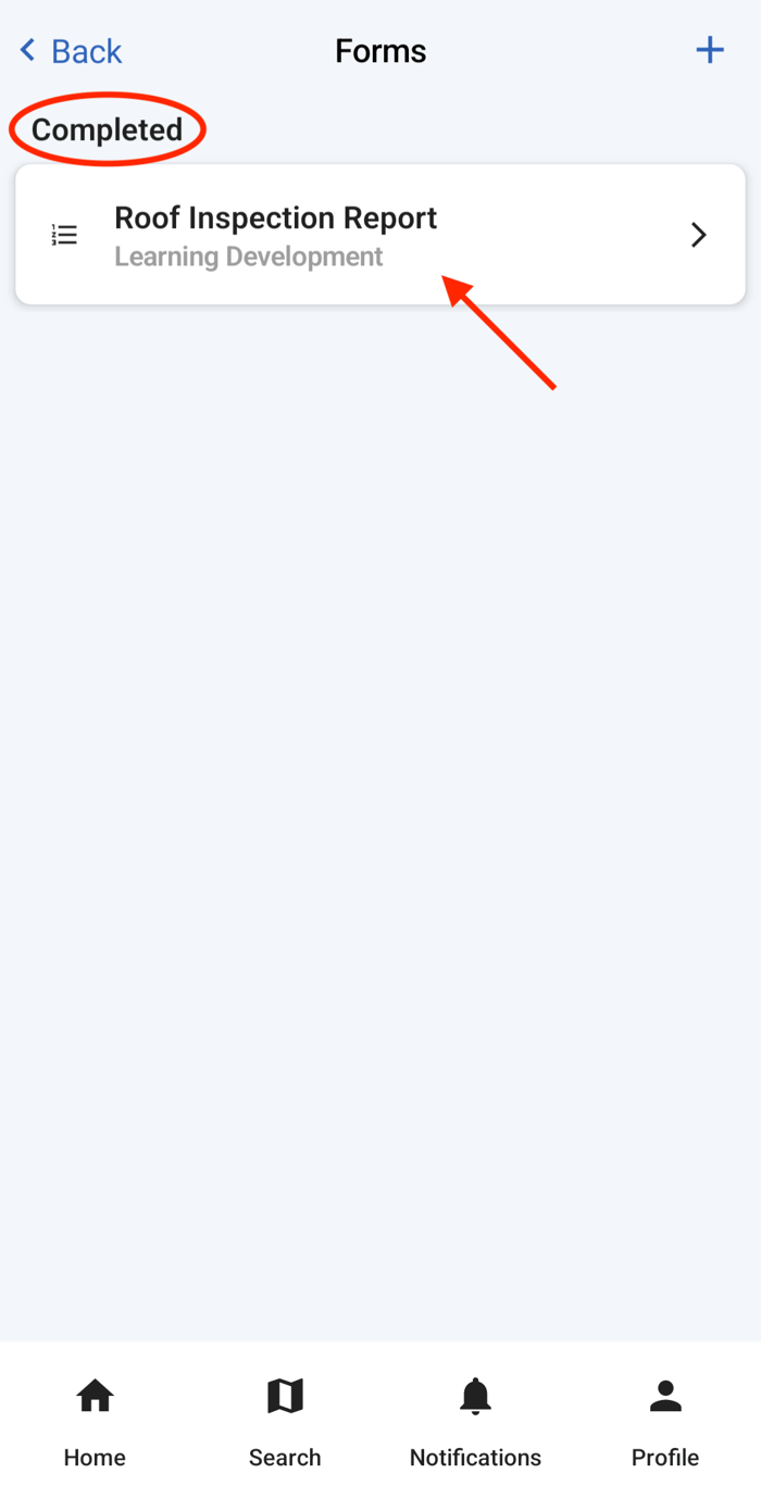 How Do I View a Completed Form on the Mobile App?