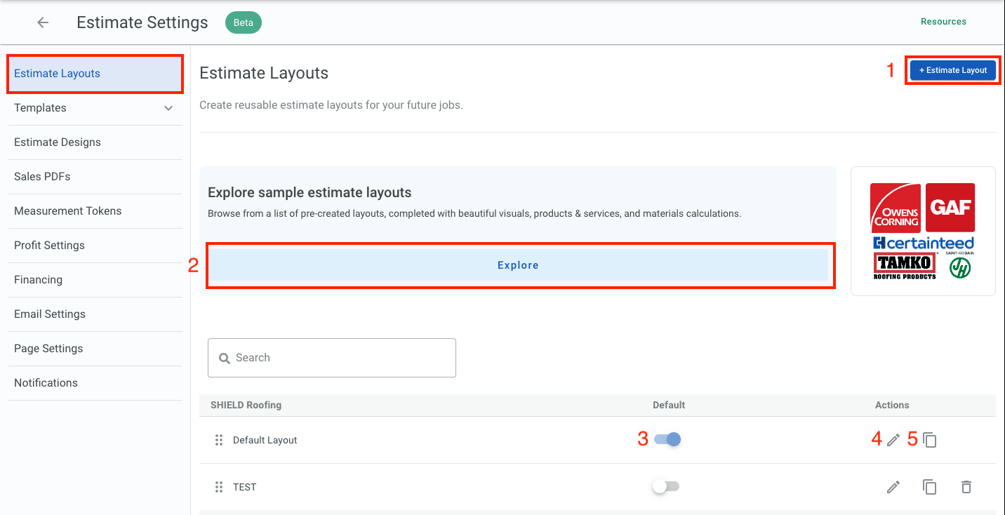How do I Create or Edit Estimate Layouts?