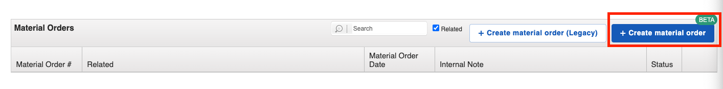 How do I Create a Material Order in the New Sales Experience?