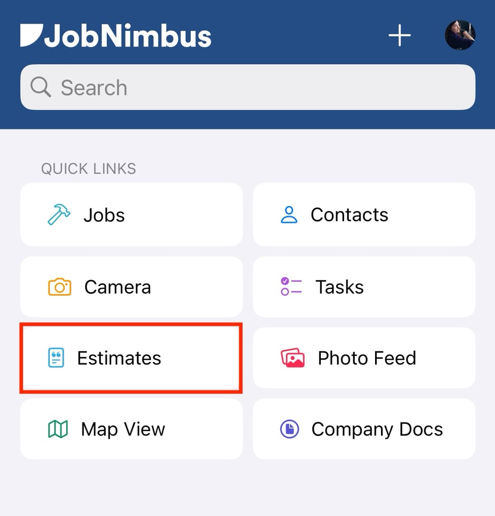 How Do I View an Estimate on the Mobile App?