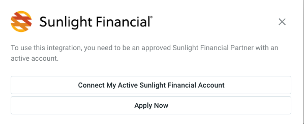 How Do I Enable the Sunlight Financial Integration?