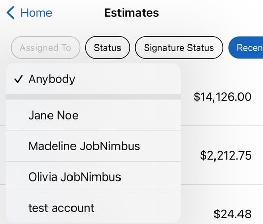 How Do I View an Estimate on the Mobile App?